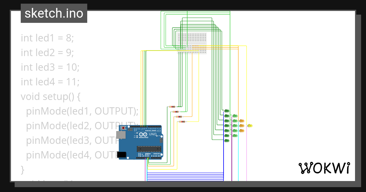 Ledแบบขนาน071 Wokwi Esp32 Stm32 Arduino Simulator 