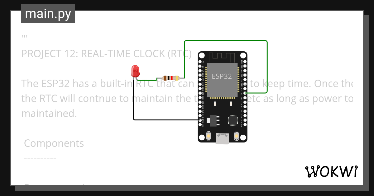 RTC1 - Wokwi ESP32, STM32, Arduino Simulator