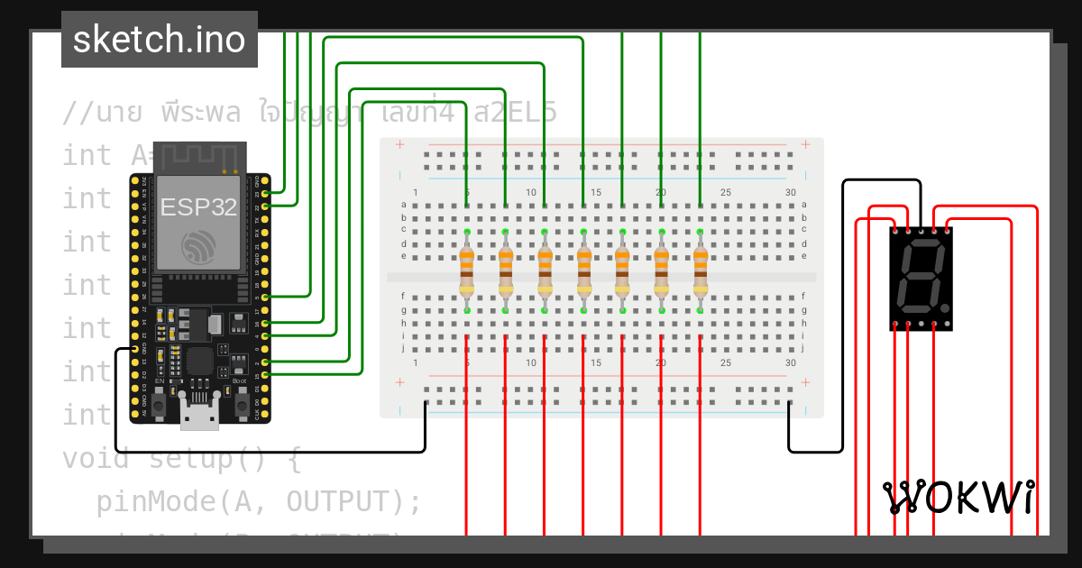 7 Segment Wokwi Esp32 Stm32 Arduino Simulator 6071