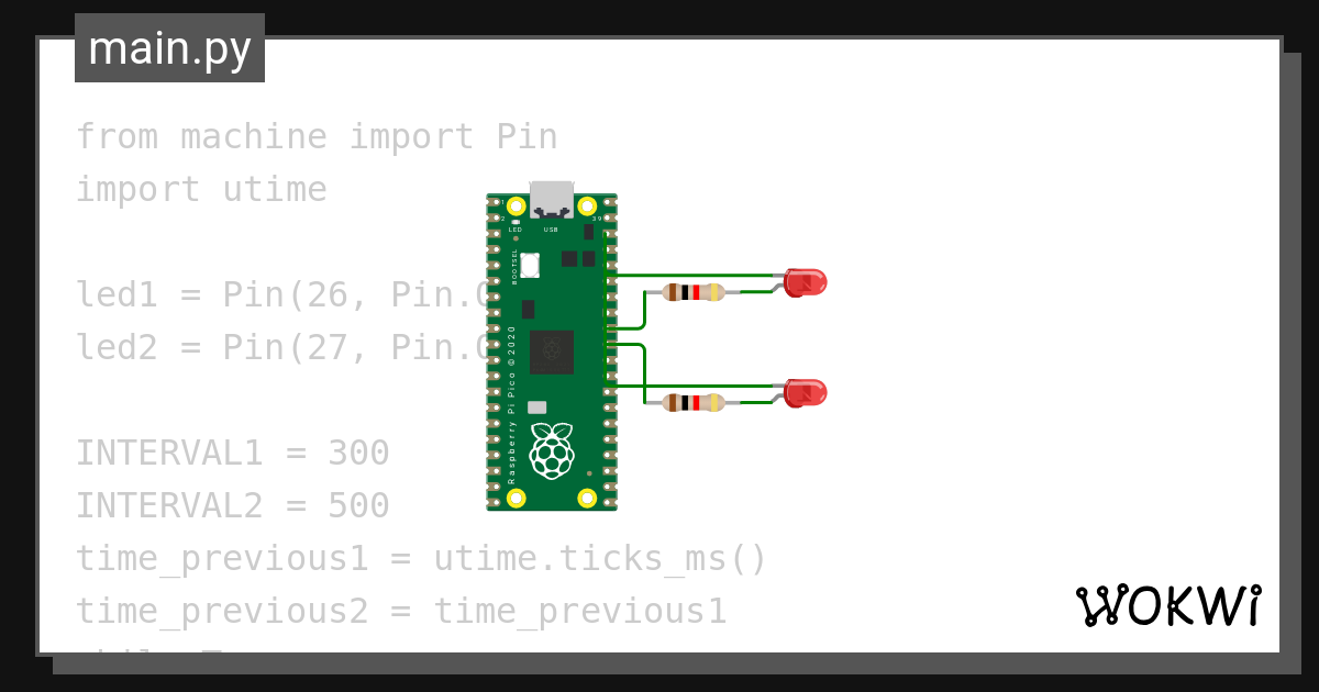 2led Wokwi Esp32 Stm32 Arduino Simulator
