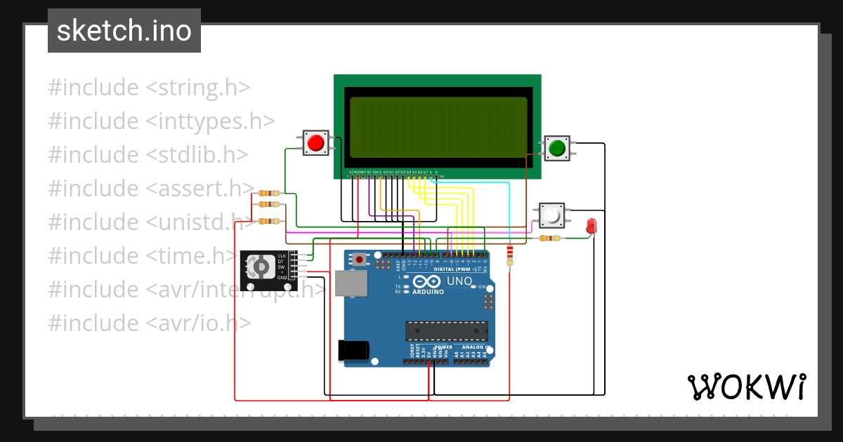 LCD control interface - Wokwi ESP32, STM32, Arduino Simulator