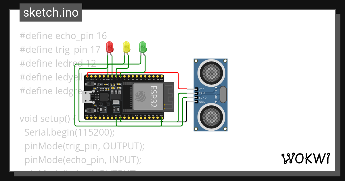 Esp Ultrasonic Monitoring Wokwi Esp32 Stm32 Arduino Simulator