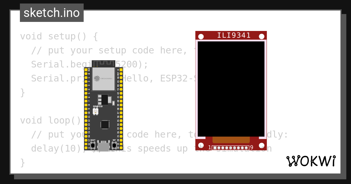 Basic Ili9341 Display2 Wokwi Esp32 Stm32 Arduino Simulator