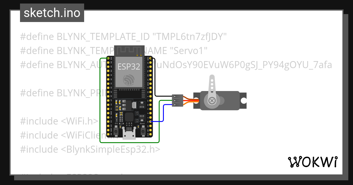 Blynk Servo Wokwi Esp32 Stm32 Arduino Simulator 8112