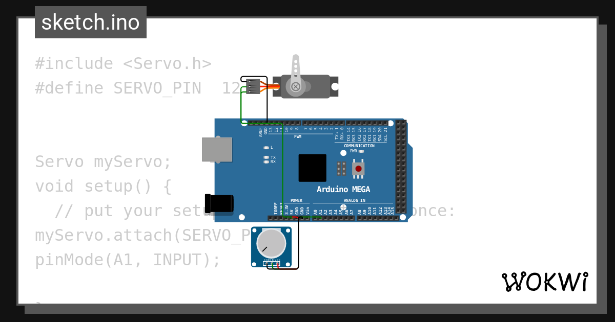 Dộng Cơ Servo Wokwi Esp32 Stm32 Arduino Simulator