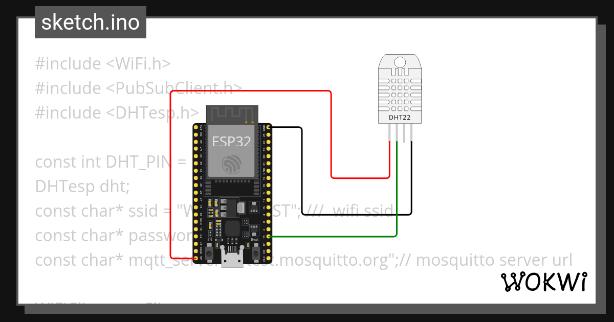 Temperatura y Humedad (Node Red) - Wokwi ESP32, STM32, Arduino Simulator