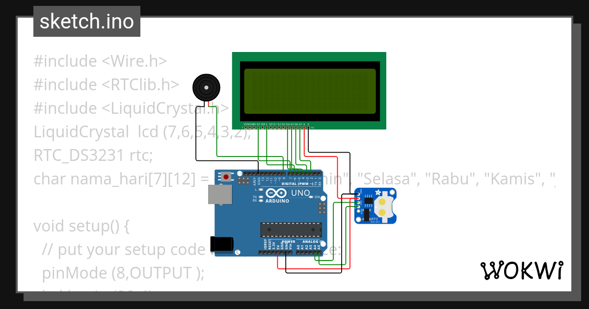Jam digital - Wokwi ESP32, STM32, Arduino Simulator