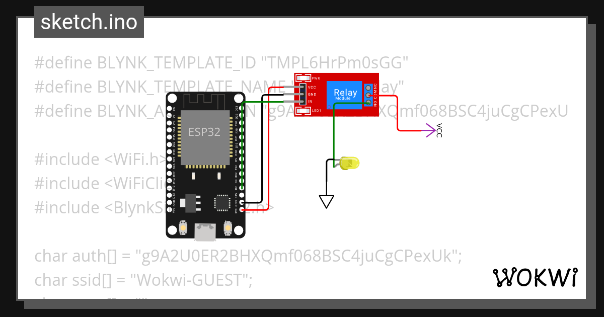 CONTROL RELAY - Wokwi ESP32, STM32, Arduino Simulator
