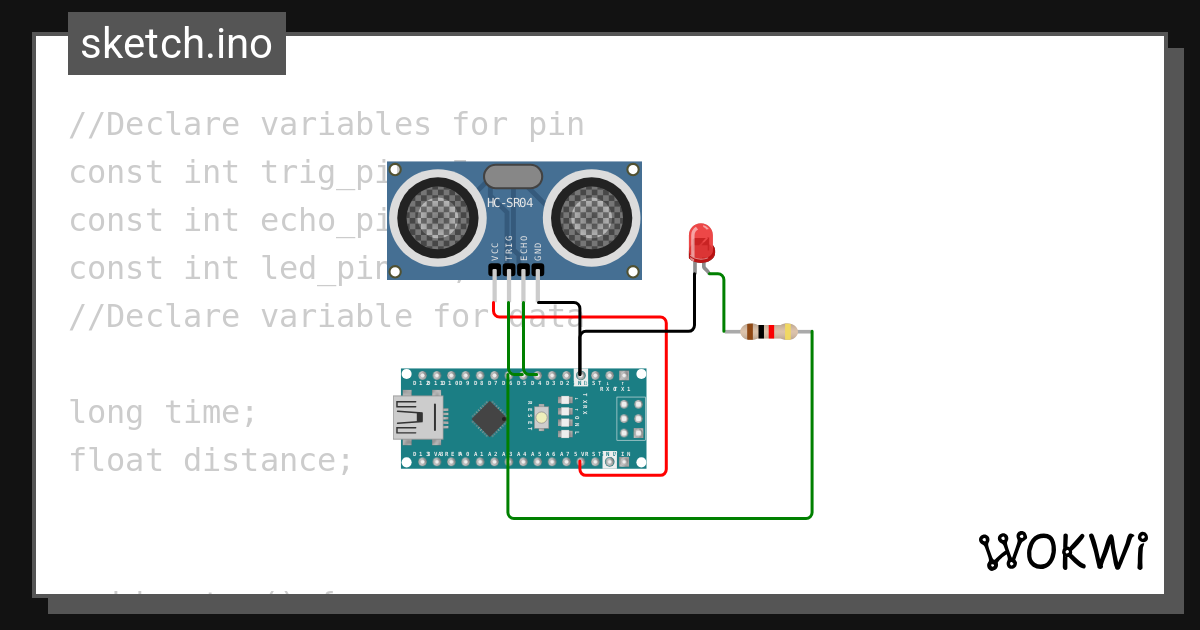 E301 Ultrasonic Sensor Wokwi Esp32 Stm32 Arduino Simulator