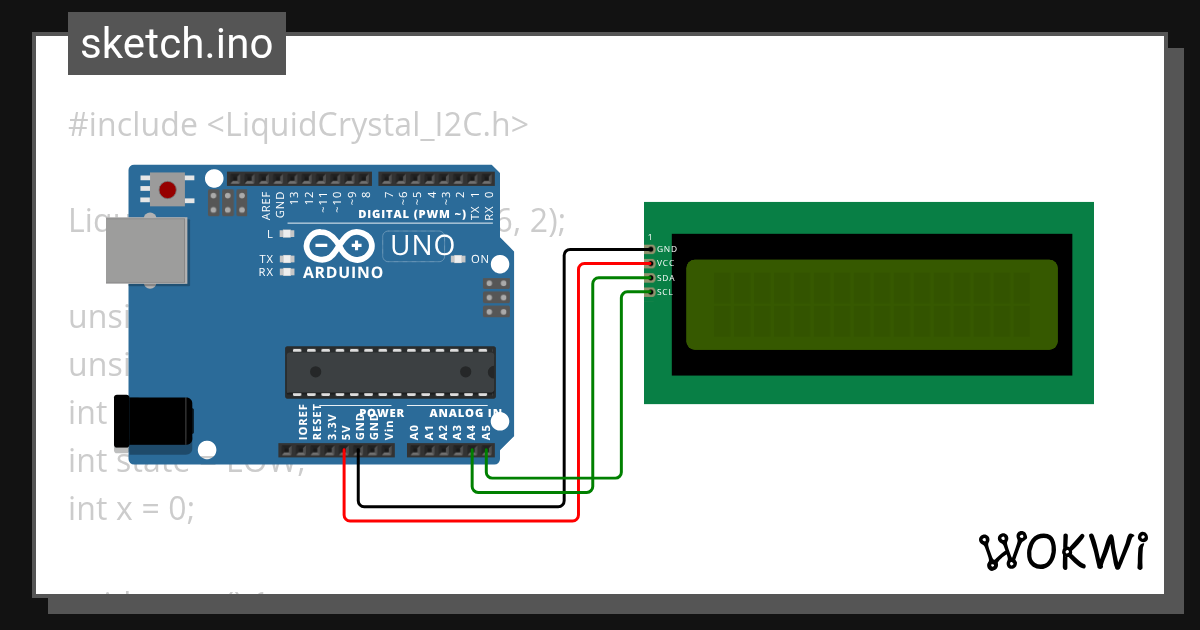 prj21 lcd shift Millis - Wokwi ESP32, STM32, Arduino Simulator