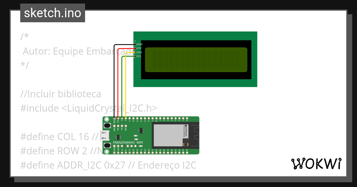 Franzininho Wifi Lcd I2c Copy Wokwi Esp32 Stm32 Arduino Simulator 5719