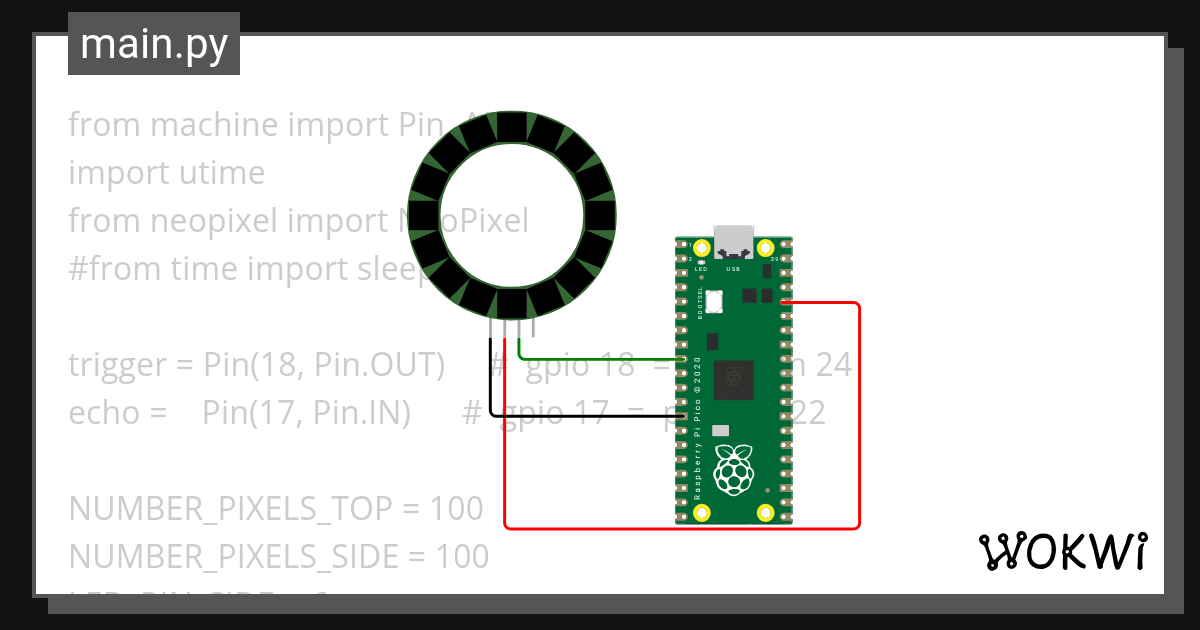 Pi Pico Micropython Neopixels Distance Sensor Wokwi Esp32 Stm32 9851