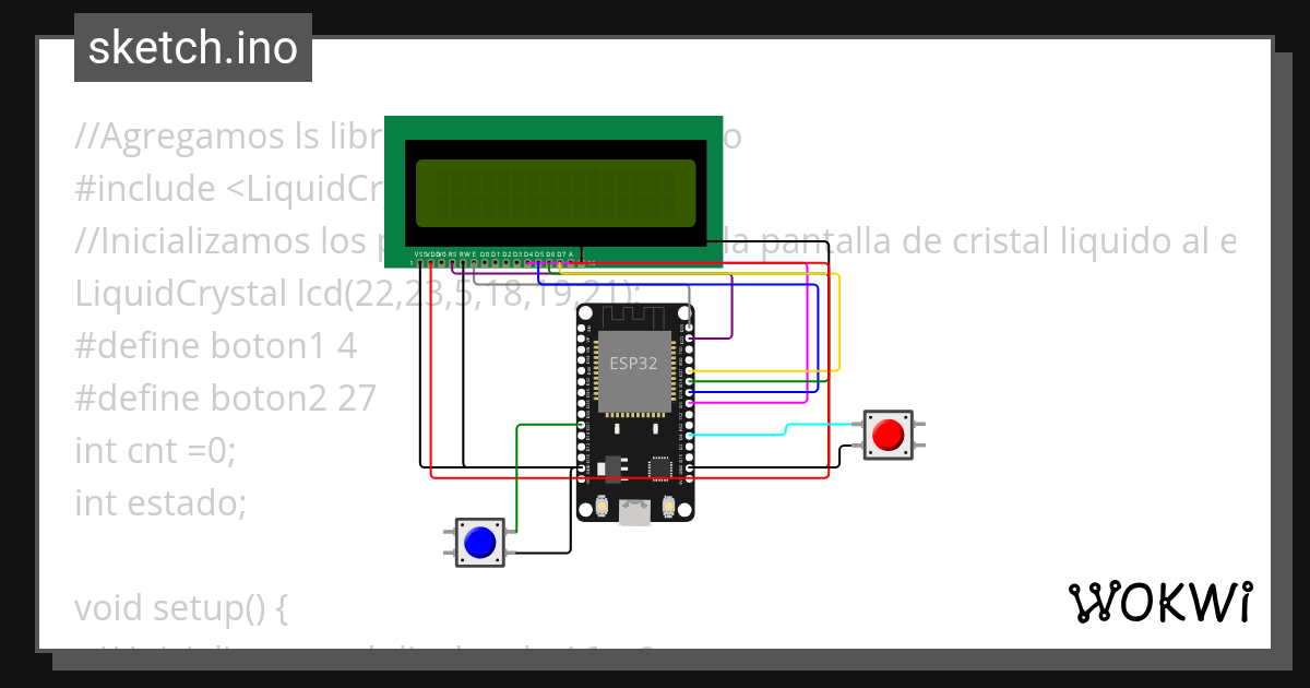 lcd display - Wokwi ESP32, STM32, Arduino Simulator