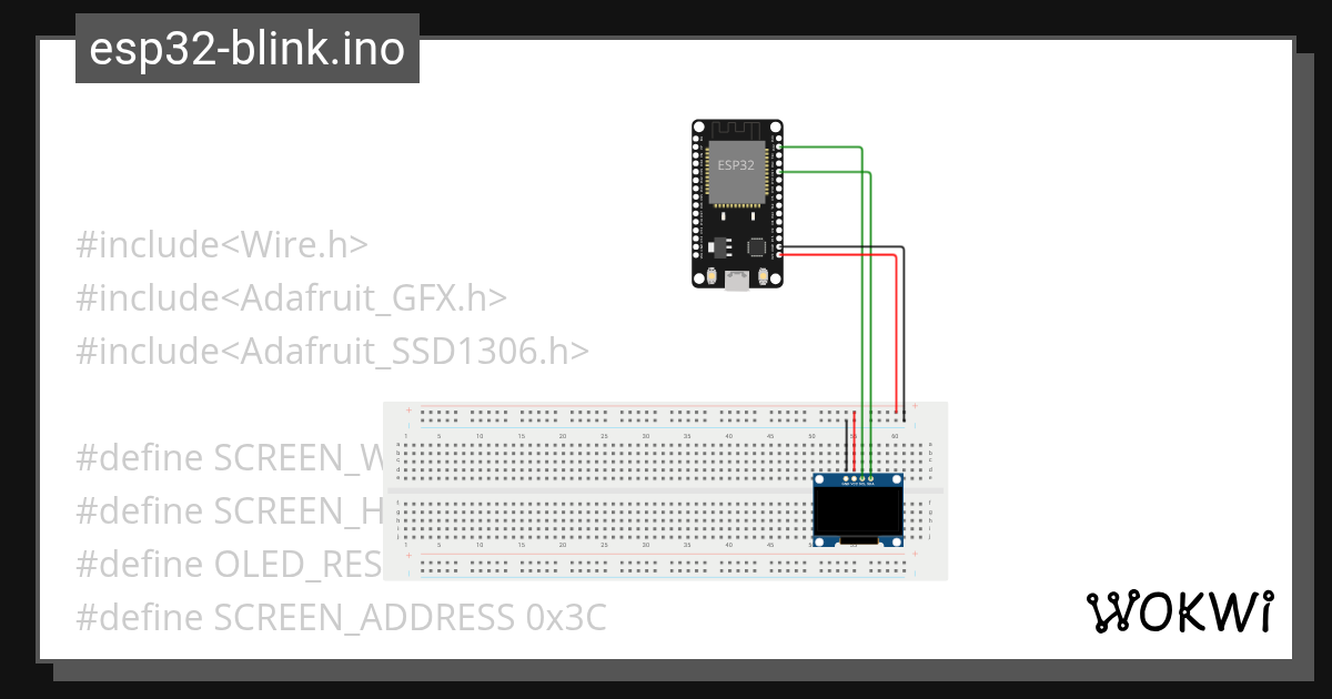 Test with OLED Display - Wokwi ESP32, STM32, Arduino Simulator