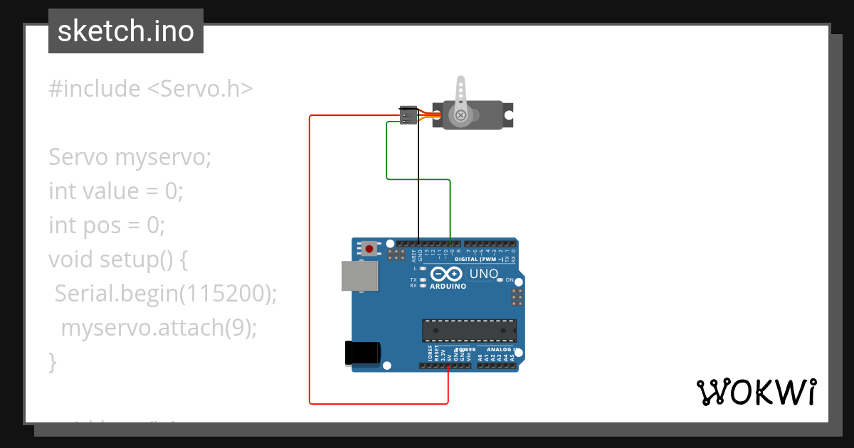 Servo motor - Wokwi ESP32, STM32, Arduino Simulator