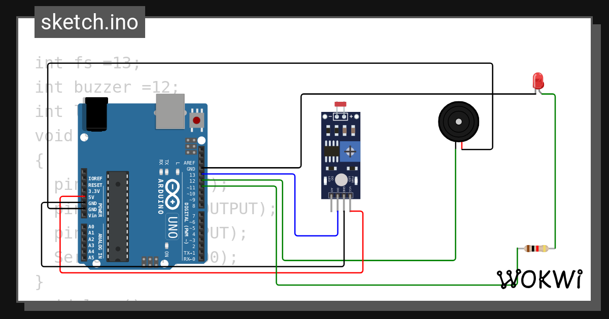 Flame Sensor Detecting Wokwi Esp32 Stm32 Arduino Simulator 9899