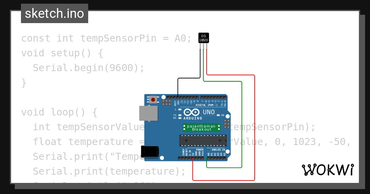 Tempraturesensor Wokwi Esp32 Stm32 Arduino Simulator 8095