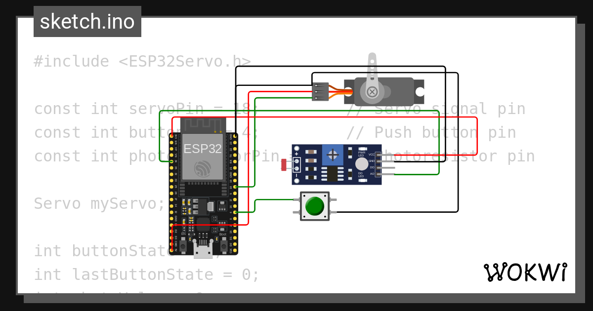 Photo N Button Servo Wokwi Esp32 Stm32 Arduino Simulator 6655