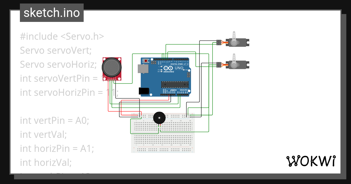 Joystick Servo And Buzzer Copy Wokwi Esp32 Stm32 Arduino Simulator