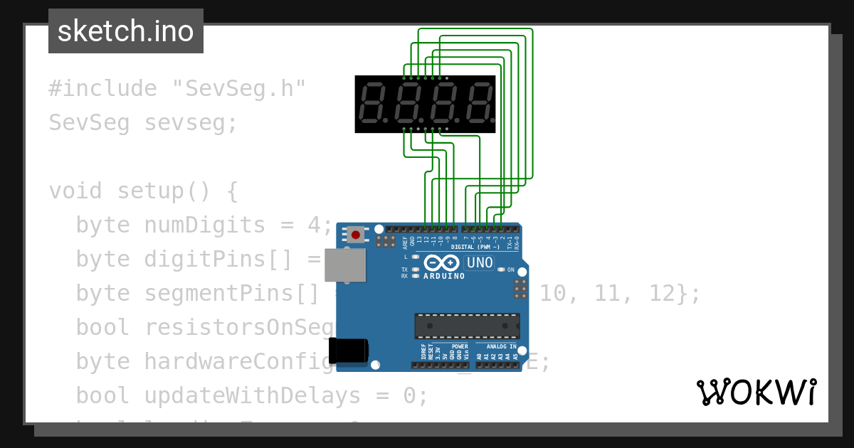 Seven Segment Wokwi Esp32 Stm32 Arduino Simulator 