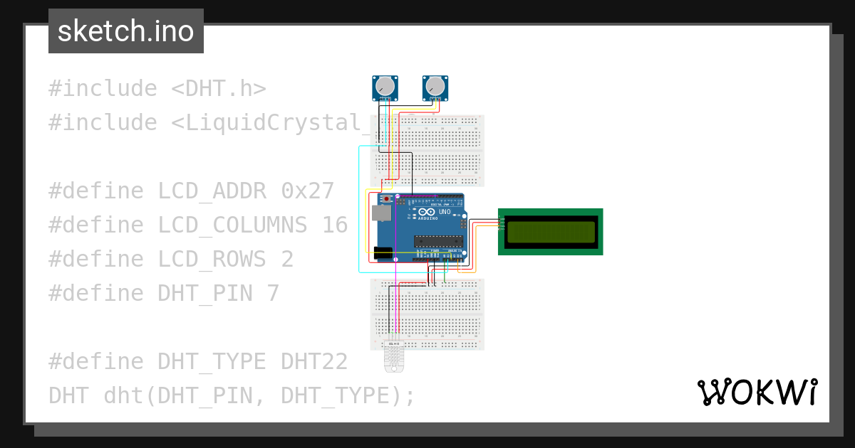 Dht 11 And Potentiometers With Lcd Wokwi Esp32 Stm32 Arduino Simulator 7911