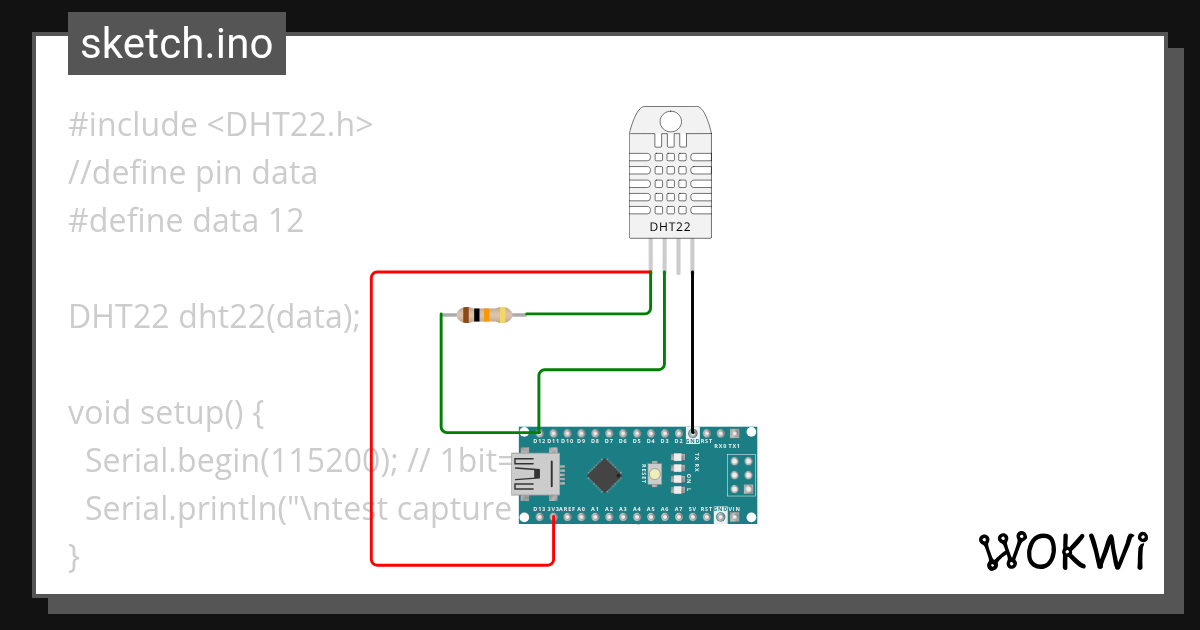 Arduino_DHT22_v2 - Wokwi ESP32, STM32, Arduino Simulator