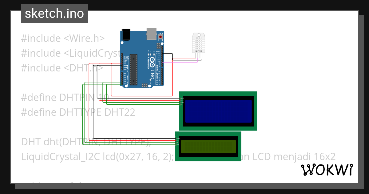 SUHU DAN KELEMBABAN SMART BEE - Wokwi ESP32, STM32, Arduino Simulator