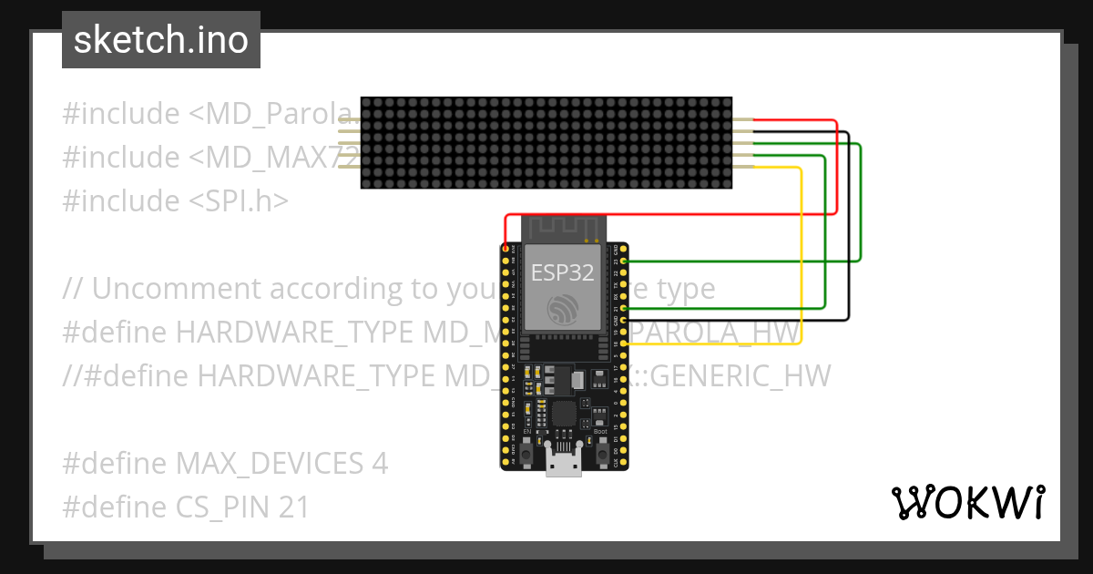 dot matrix - Wokwi ESP32, STM32, Arduino Simulator