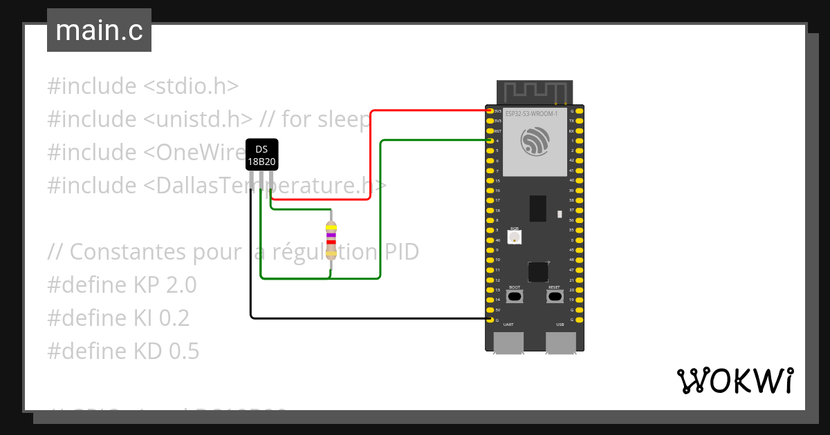 Thermostat without WiFi on ESP-IDF - Wokwi ESP32, STM32, Arduino Simulator