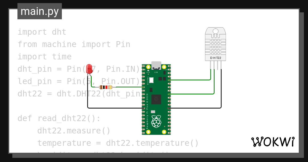 Project Dht22 Dan Led Riki Djatnika Wokwi Esp32 Stm32 Arduino Simulator 5810