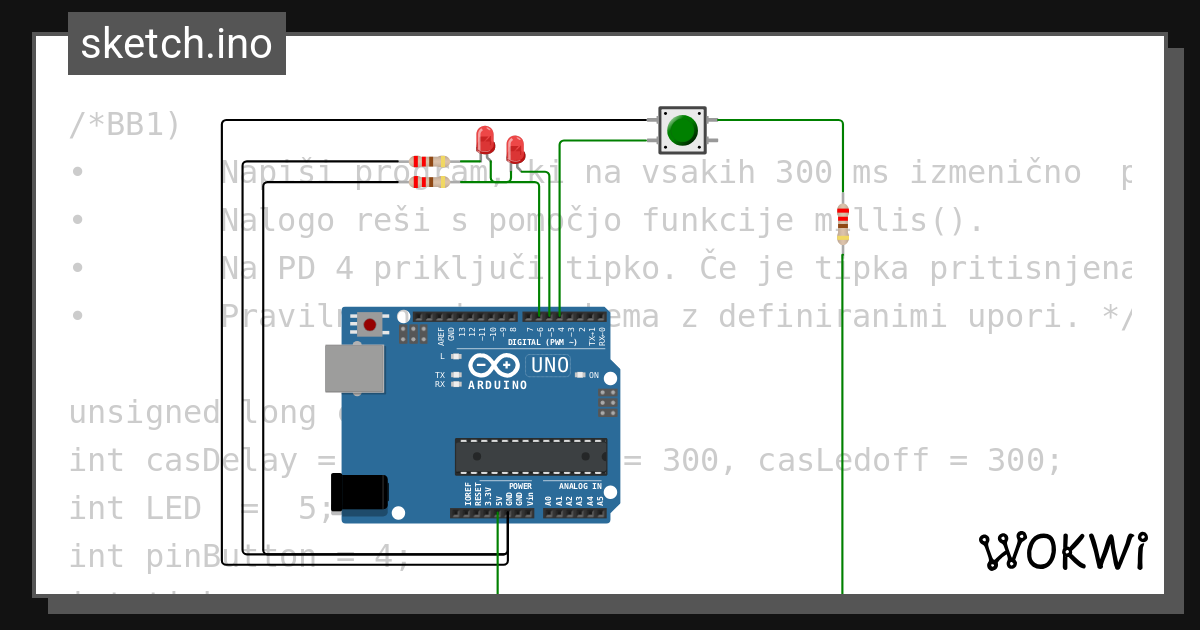 Poprava B Naloga 1 Wokwi Esp32 Stm32 Arduino Simulator
