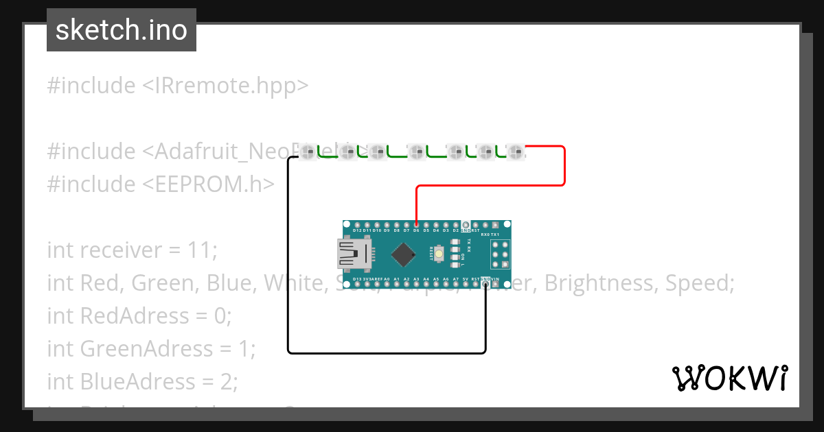 Arudino LED light stand test - Wokwi ESP32, STM32, Arduino Simulator
