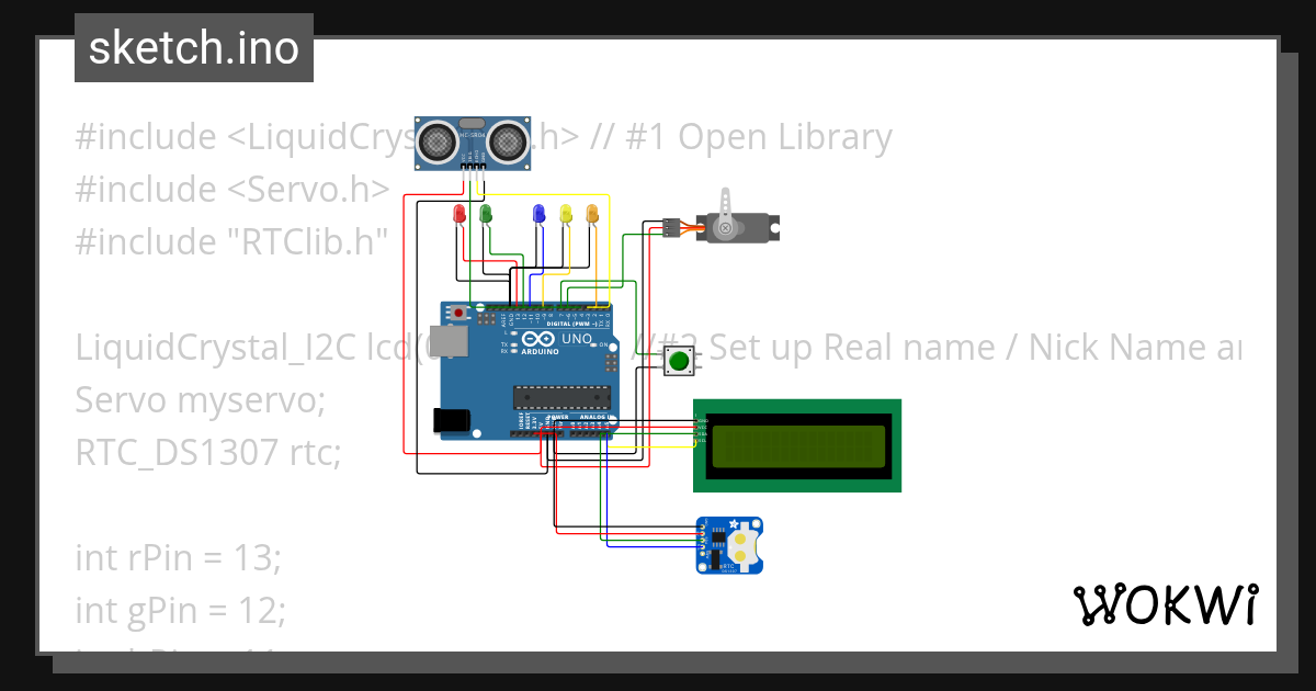 #28 Proj_ Distance Sensor for AutoTrash - Wokwi ESP32, STM32, Arduino Simulator