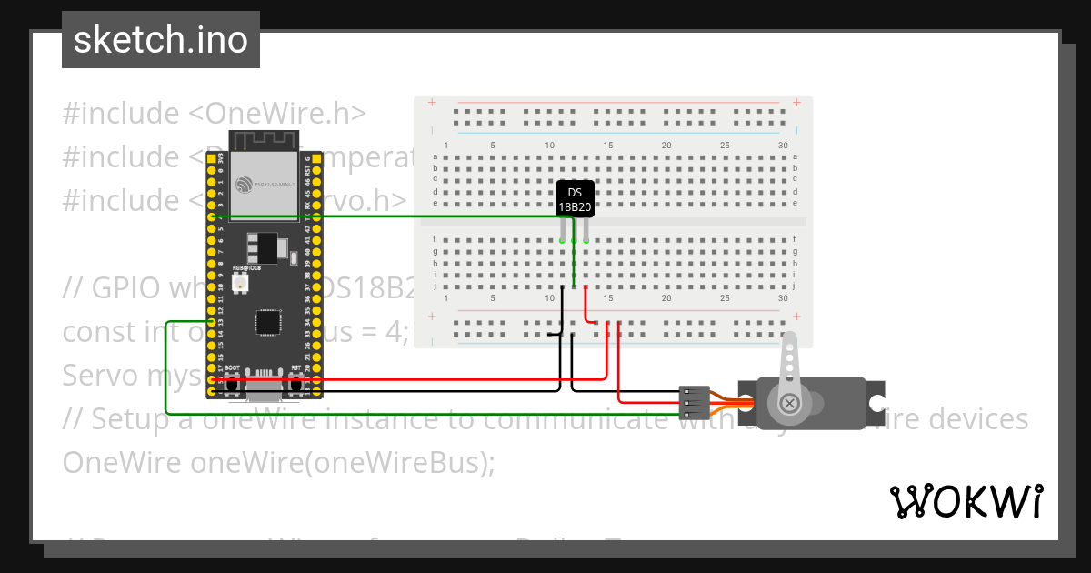 servo with temp - Wokwi ESP32, STM32, Arduino Simulator