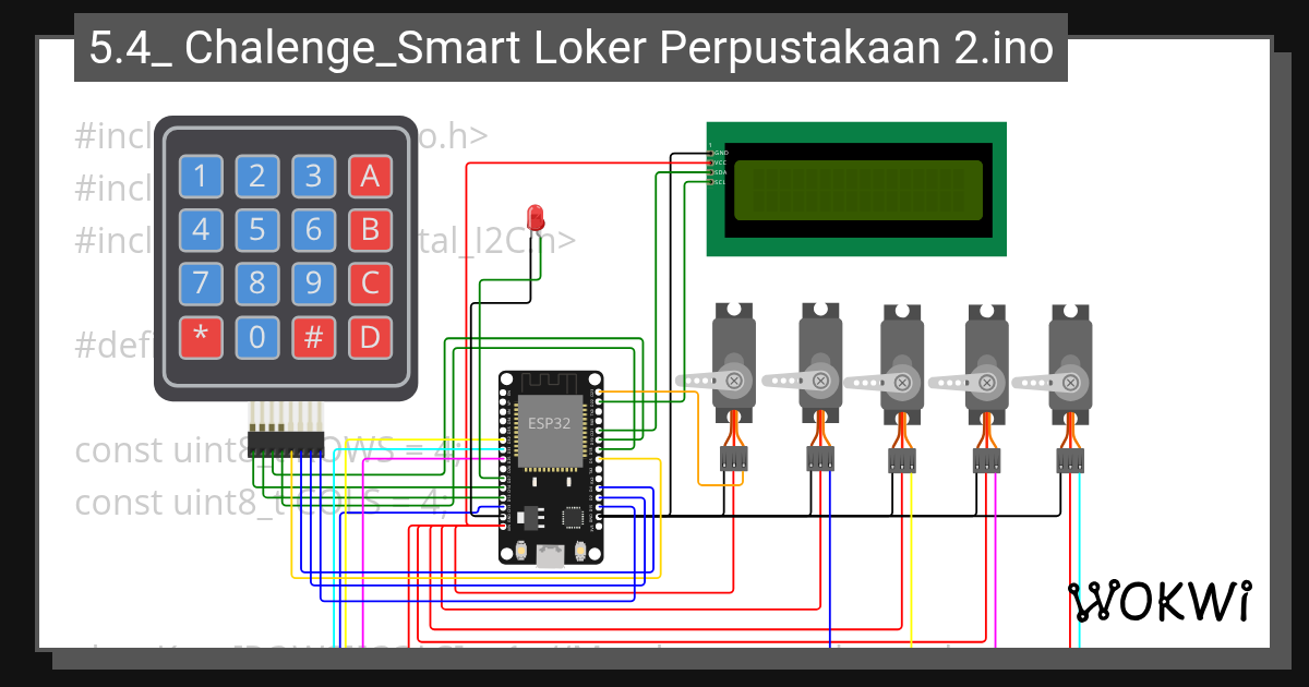 no 2 Smart Security untuk Locker - Wokwi ESP32, STM32, Arduino Simulator