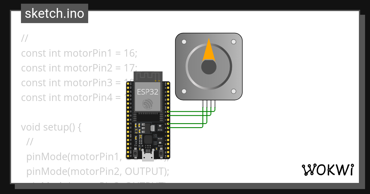 免驱动步进电机 Wokwi Esp32 Stm32 Arduino Simulator