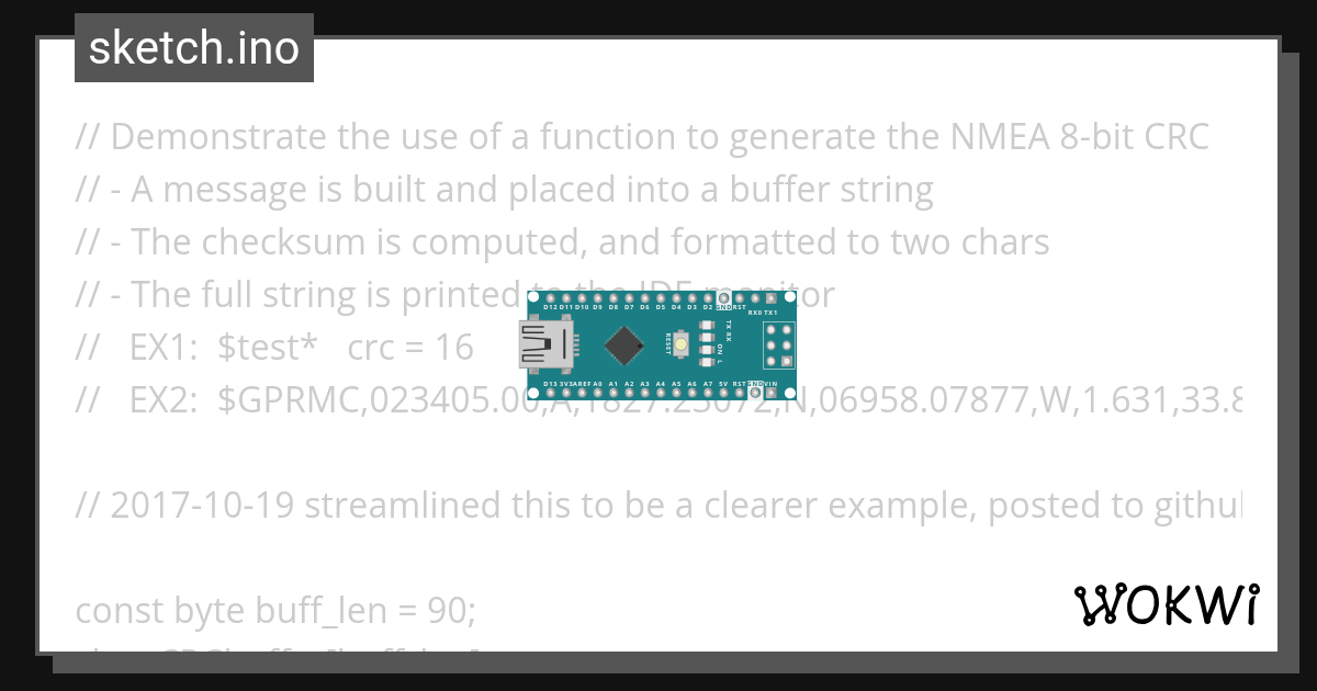 NMEA_CRC_v1 - Wokwi ESP32, STM32, Arduino Simulator