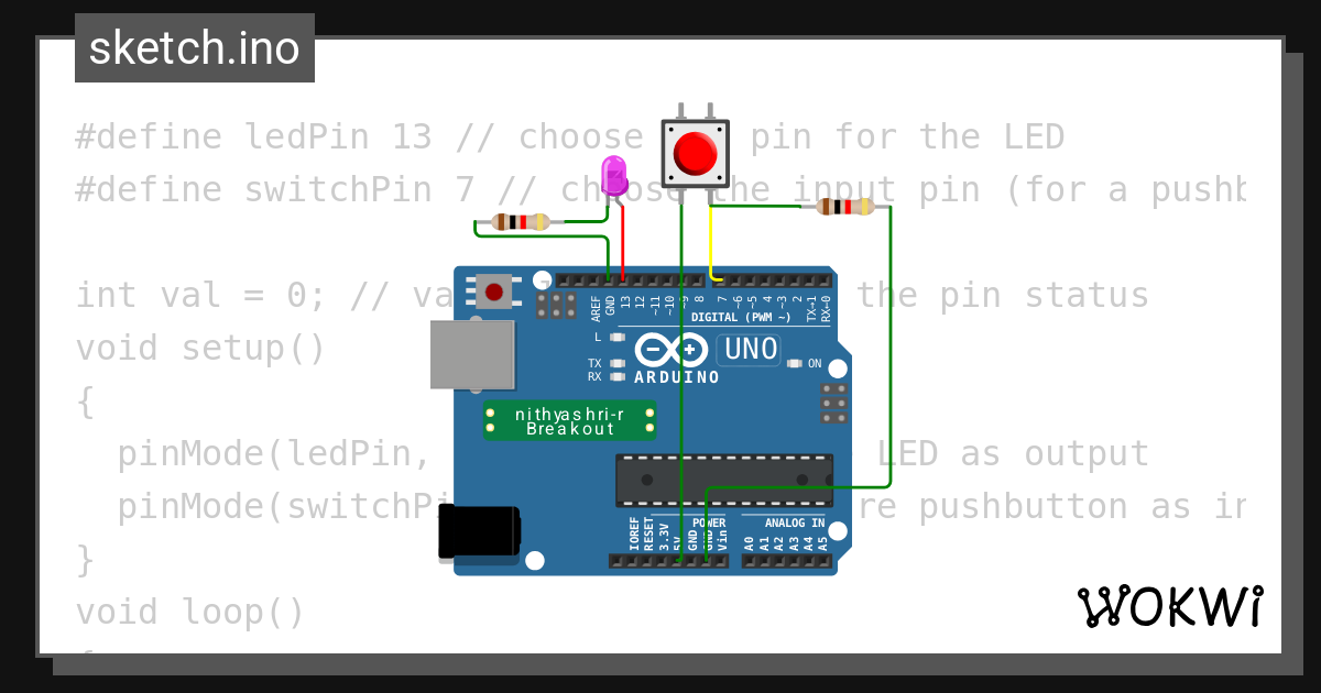 Switch And Led Wokwi Esp32 Stm32 Arduino Simulator 