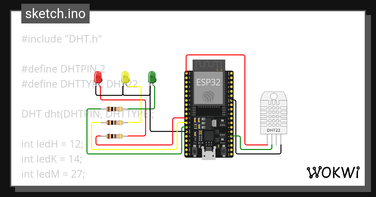 IOT LCD ALL IN DHT - Wokwi ESP32, STM32, Arduino Simulator