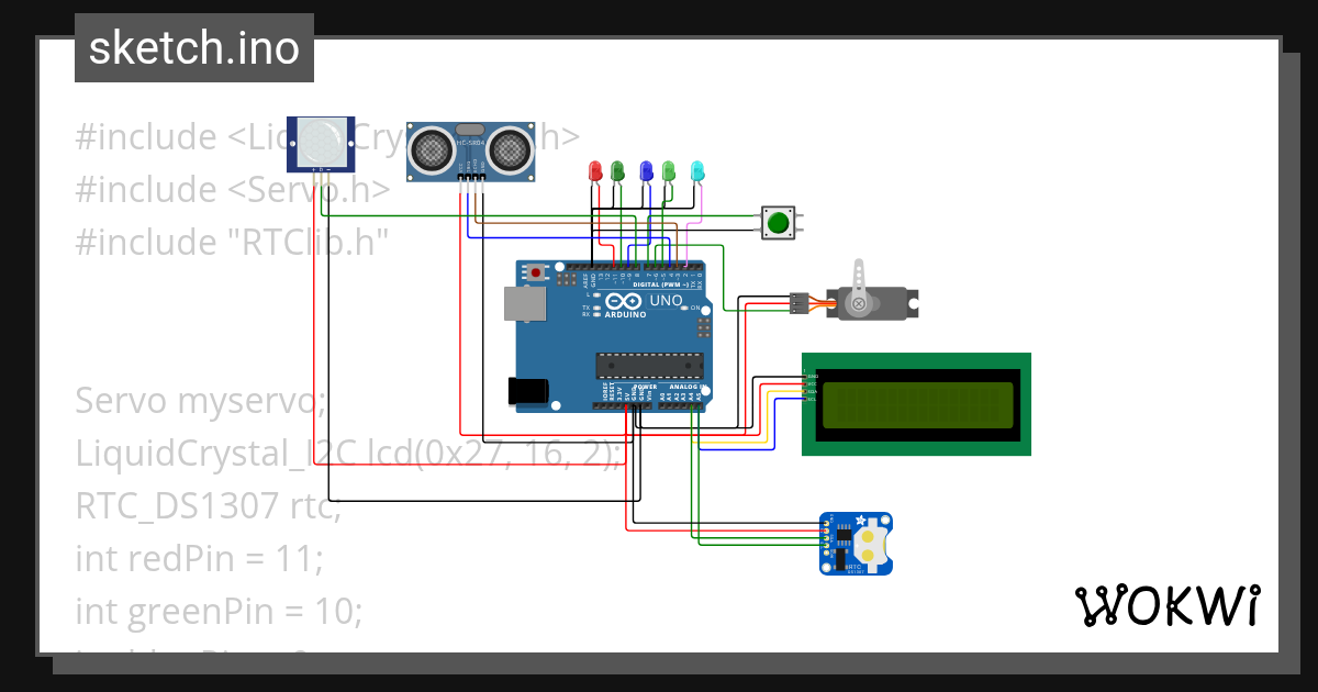 prj 29 rtc distance motion - Wokwi ESP32, STM32, Arduino Simulator