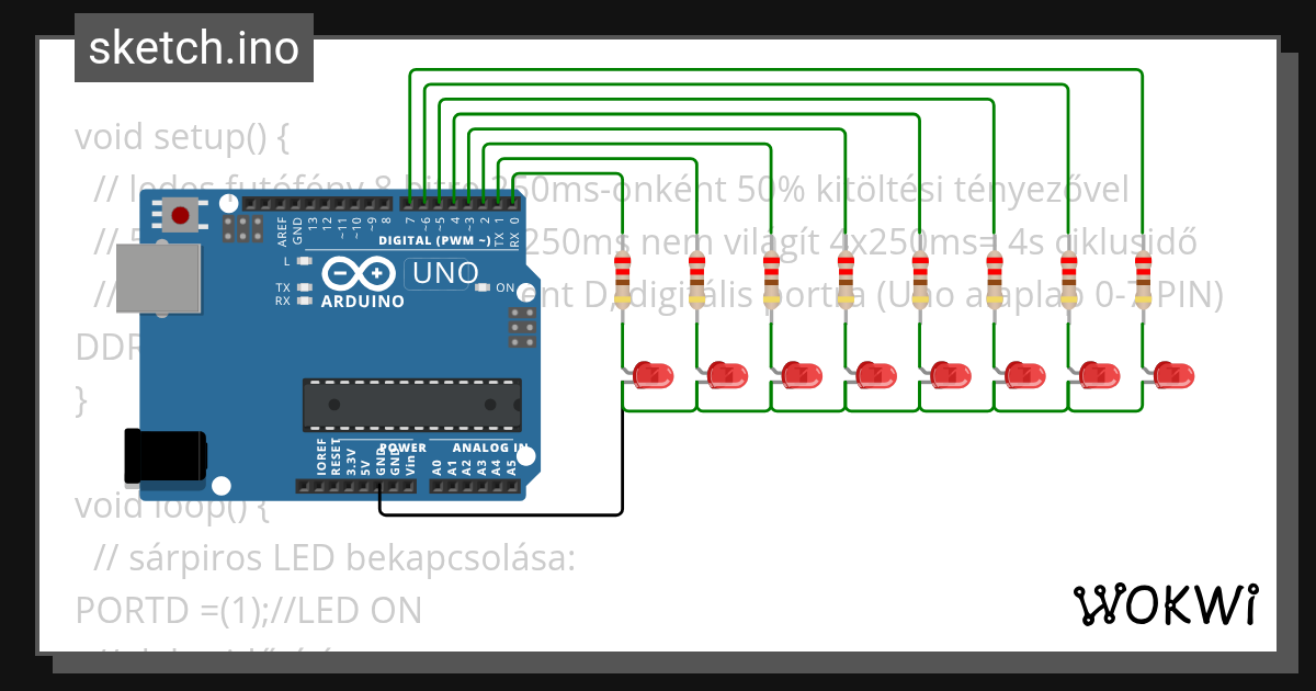 running light - Wokwi ESP32, STM32, Arduino Simulator