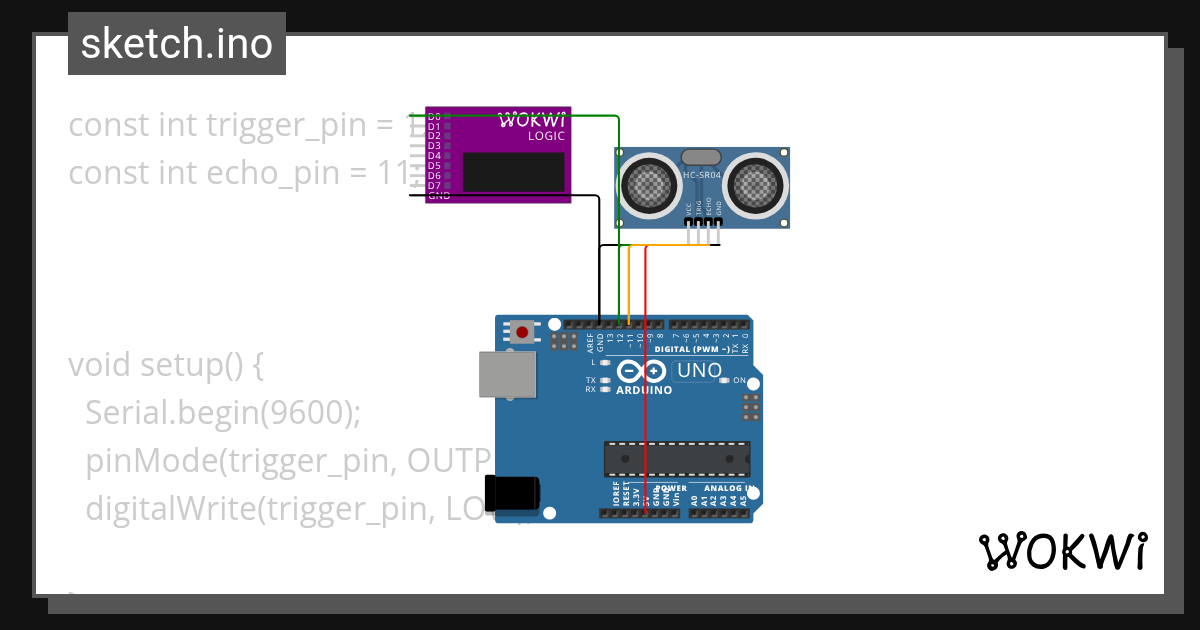 Ultraschall-Abstand Copy (2) - Wokwi ESP32, STM32, Arduino Simulator
