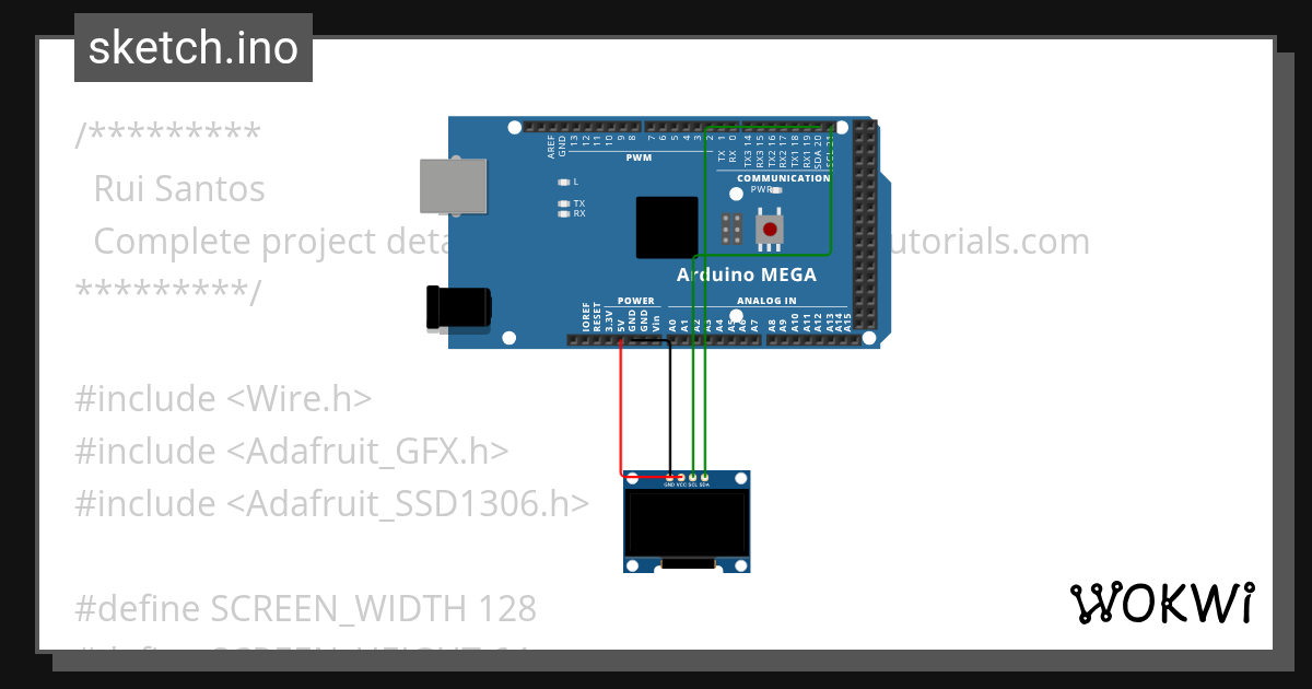 OLED voor iv project - Wokwi ESP32, STM32, Arduino Simulator