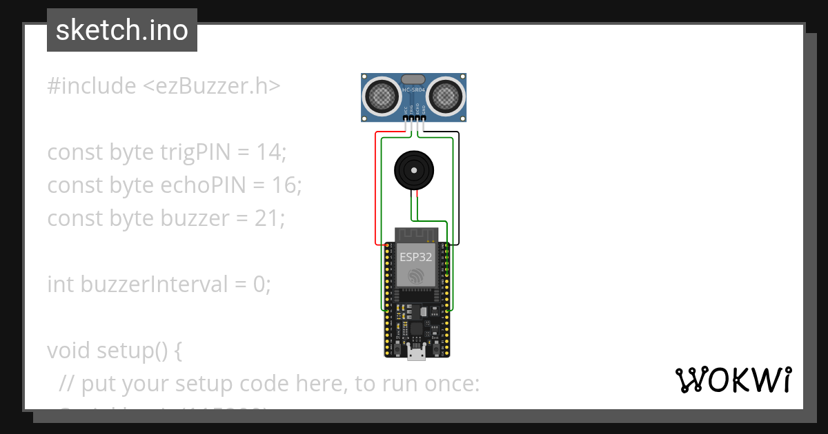 C263 Parking Sensor - Wokwi ESP32, STM32, Arduino Simulator