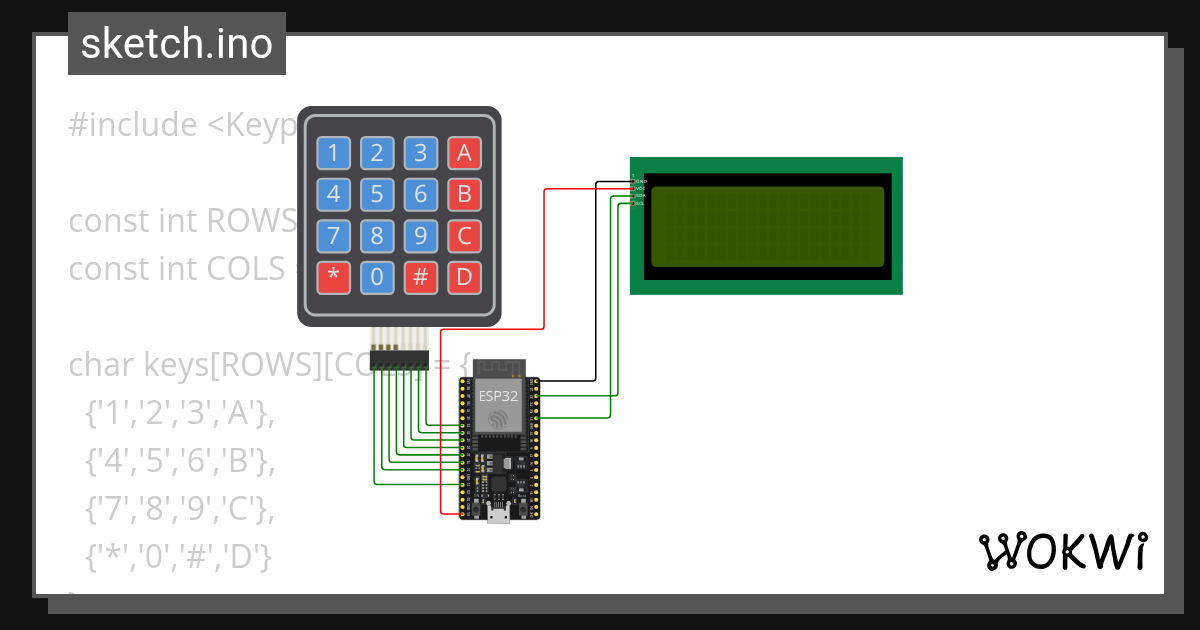 keypad use library - Wokwi ESP32, STM32, Arduino Simulator