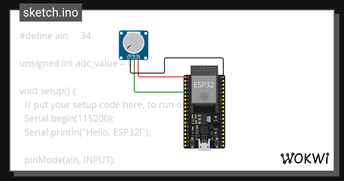 adc_read - Wokwi ESP32, STM32, Arduino Simulator adc_read - Wokwi ESP32, STM32, Arduino Simulator