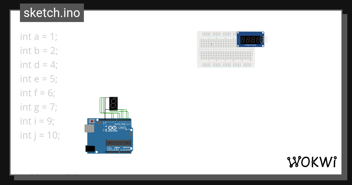 7 segment HYC - Wokwi ESP32, STM32, Arduino Simulator