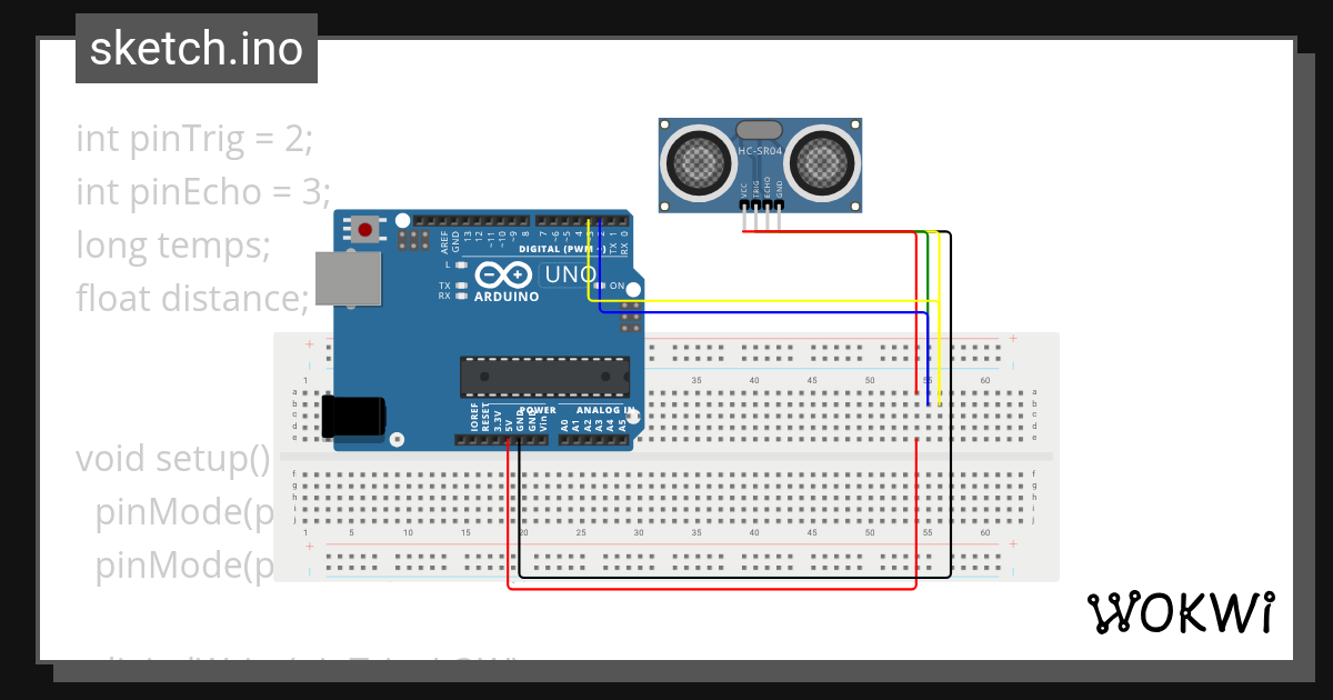 HC_SR04 - Wokwi ESP32, STM32, Arduino Simulator
