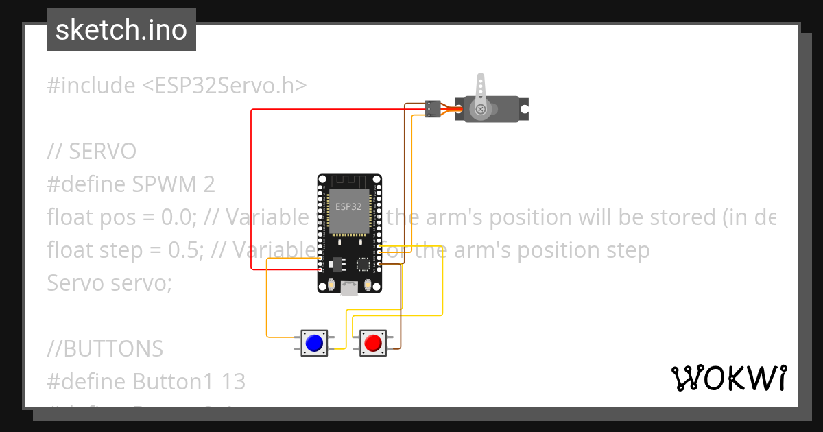 ESP32 Button Servo-Buttons and servo Copy - Wokwi ESP32, STM32, Arduino ...