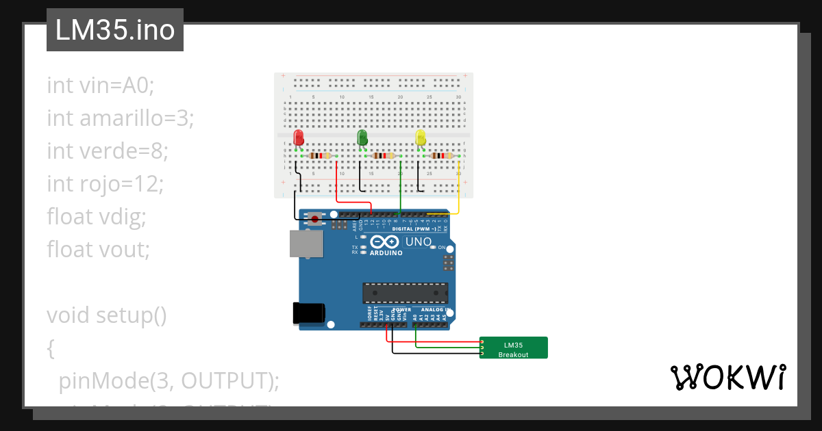 Sensor temperatura - Wokwi ESP32, STM32, Arduino Simulator